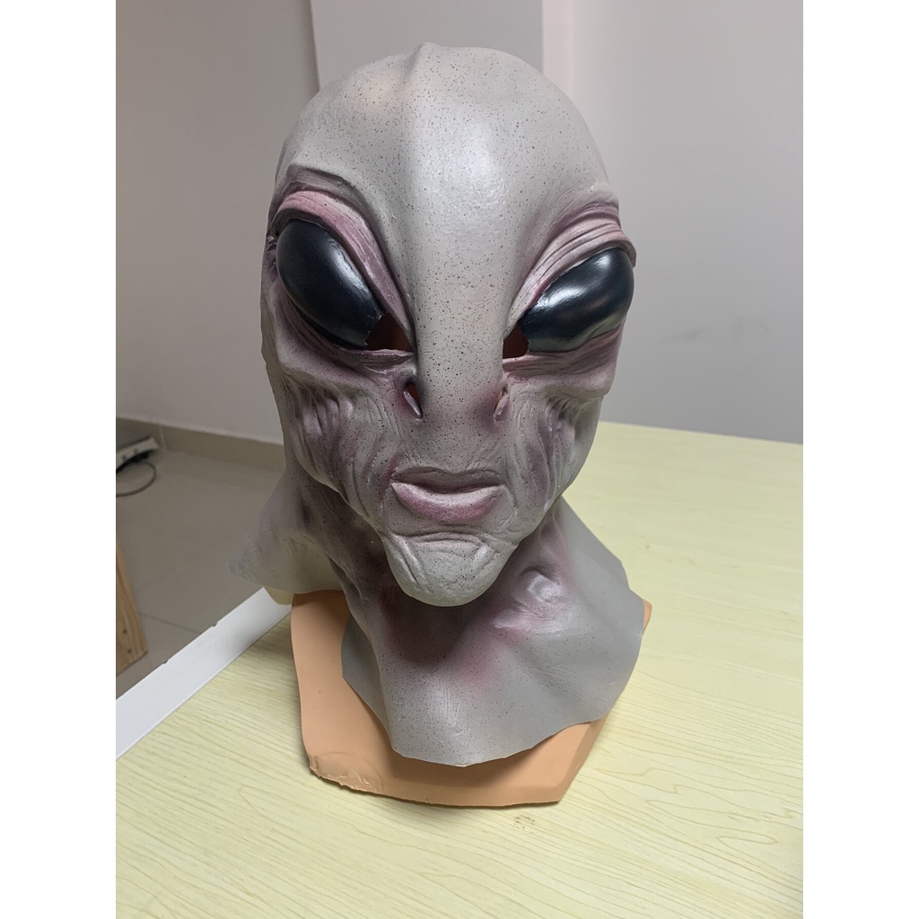 Halloween Alien Mask Scary Horrible Big Eyes Horror Alien Mask Full ...