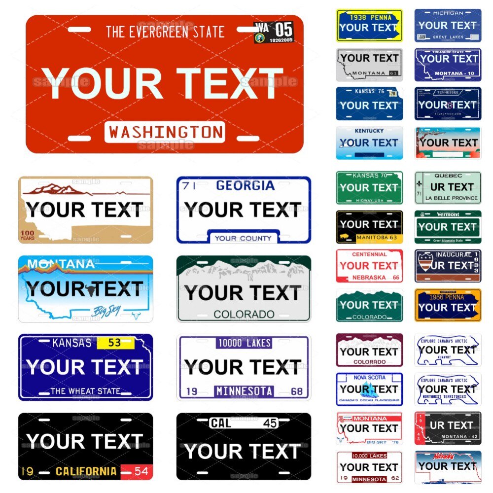 Custom License Plate USA American Car License Plate Metal Sign Plaque ...