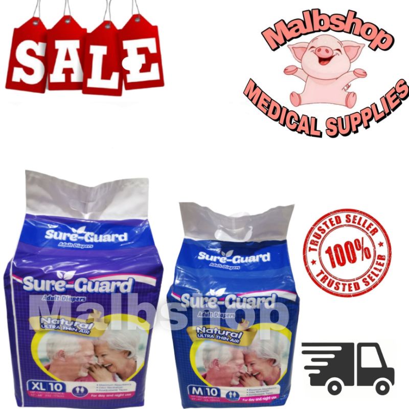 Adult Diaper | Sureguard 10pcs/pack | Medium | Large | Xtra Large ...