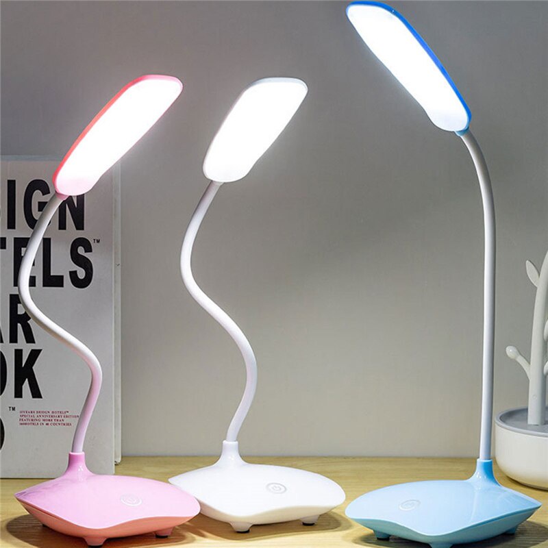 USB Rechargeable Table Lamp LED Dimmable Desk Reading Light Study Room ...