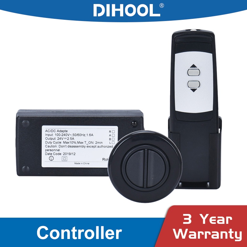 Brush DC 12V 24V Motor Remote Controller Electric Linear Actuator TV ...