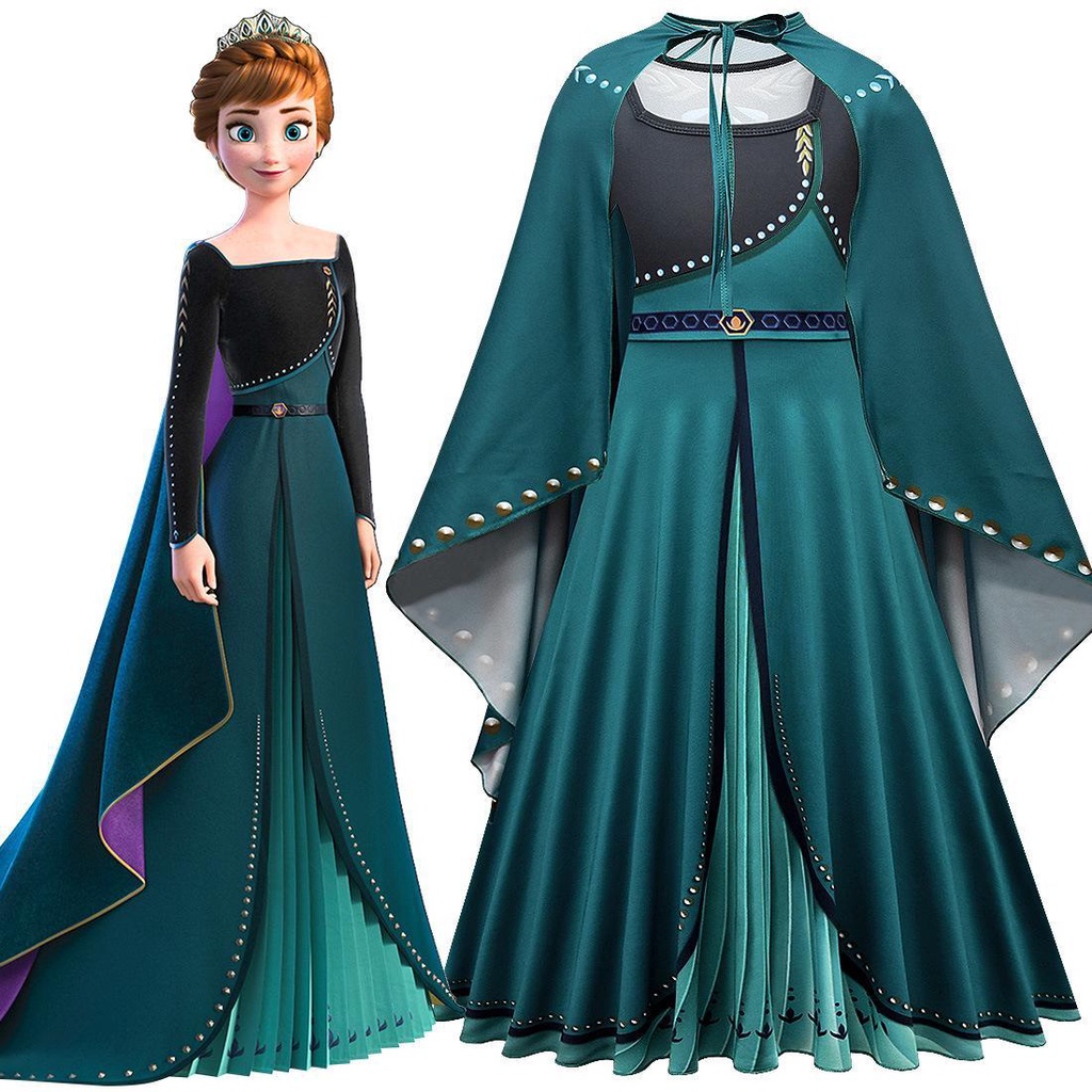 Frozen Anna Princess Dress Elsa Girls Halloween Performance Costume ...