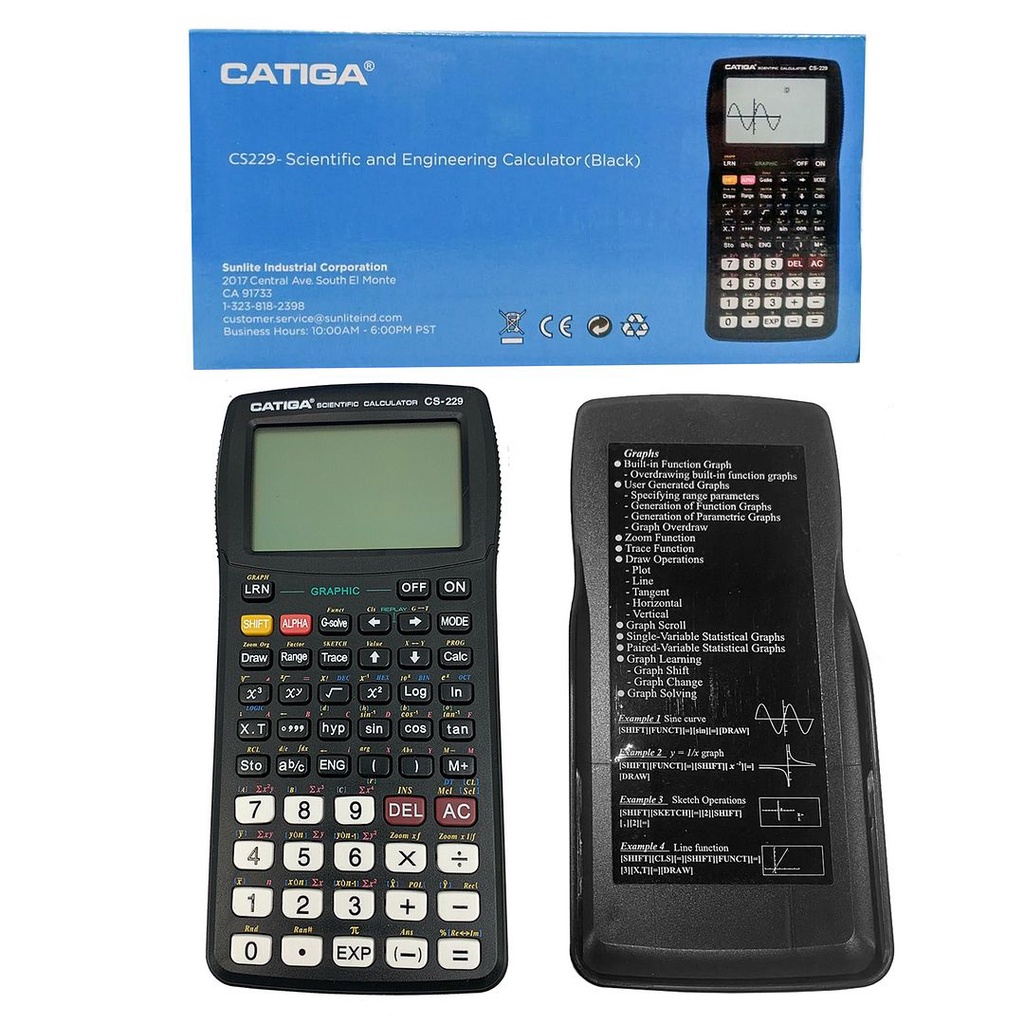 CATIGA CS-229 Scientific & Engineering Calculator (Black) with Graphic ...