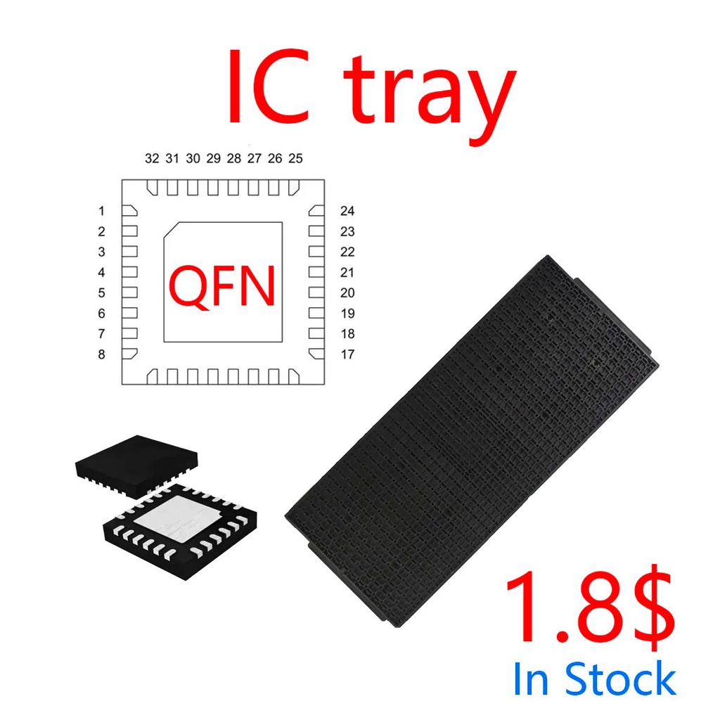 Q-ICT ESD Tray Chips Smt IC Tray QFN IC CPU MCU Black Antistatic PPE ...