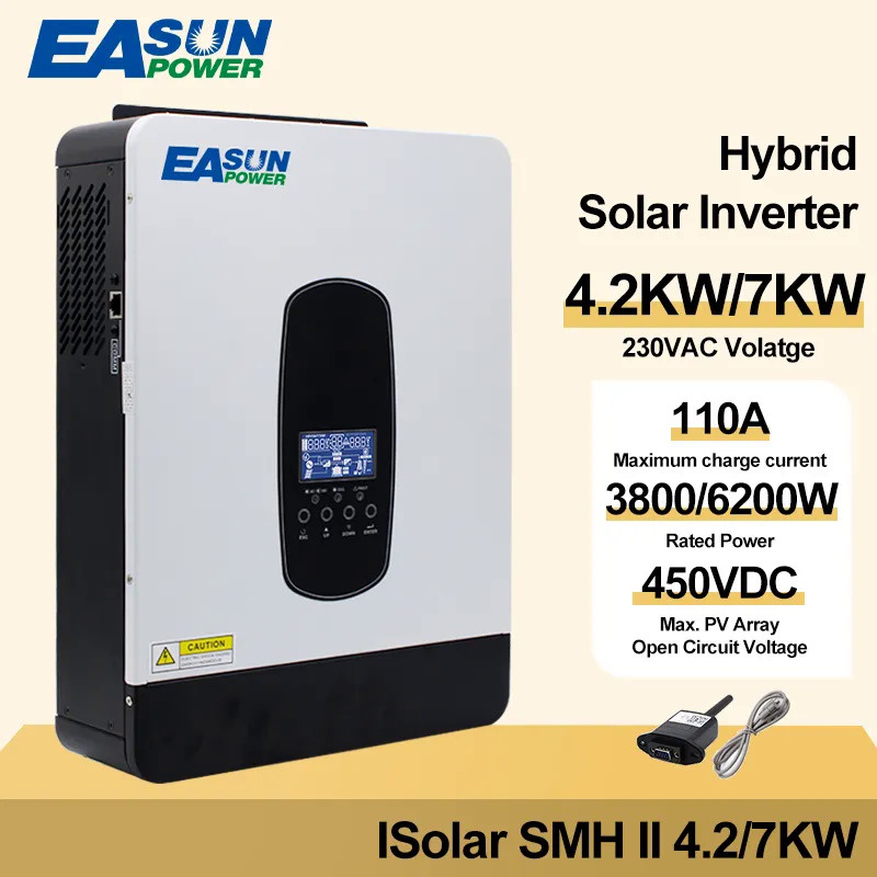 EASUN POWER 7000VA 4200VA Hybrid Solar Inverter 48V Built MPPT 110A ...