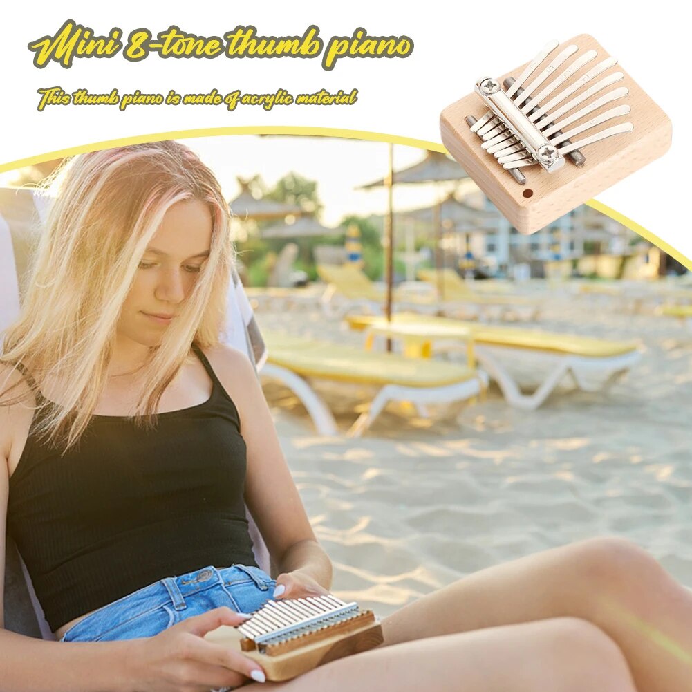 Mini Crystal Kalimba Acrylic 8-tone Finger Thumb Piano Cute Christmas ...
