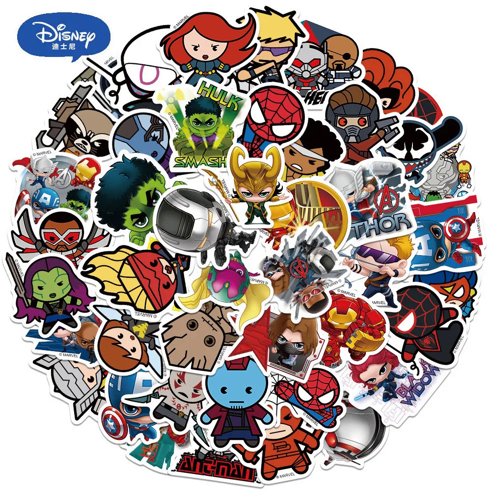 10/50Pcs Marvels Avengers Cartoon Stickers Toys Mix Figure Kawaii Decal ...