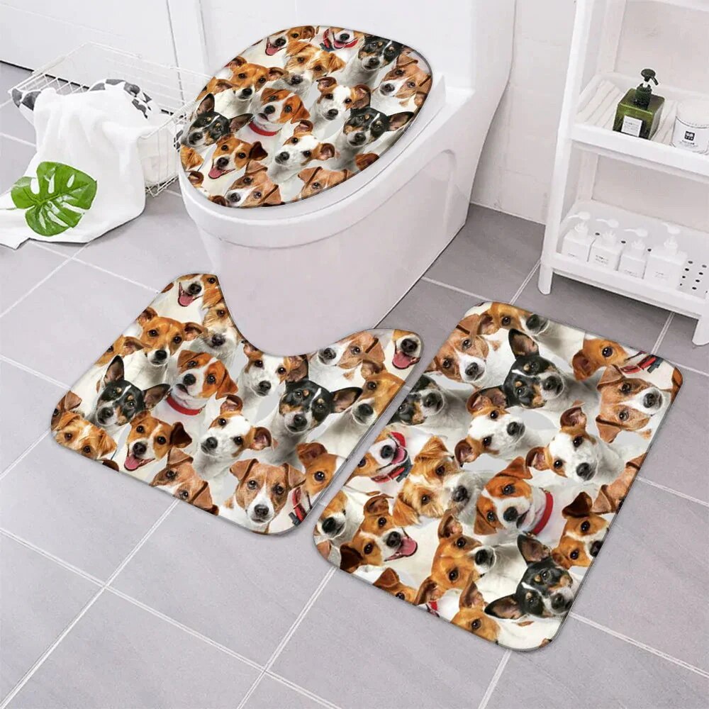 유CLOOCL Animals Toilet Mat Set Funny Cute Beagles 3D Printed Floor Rugs ...