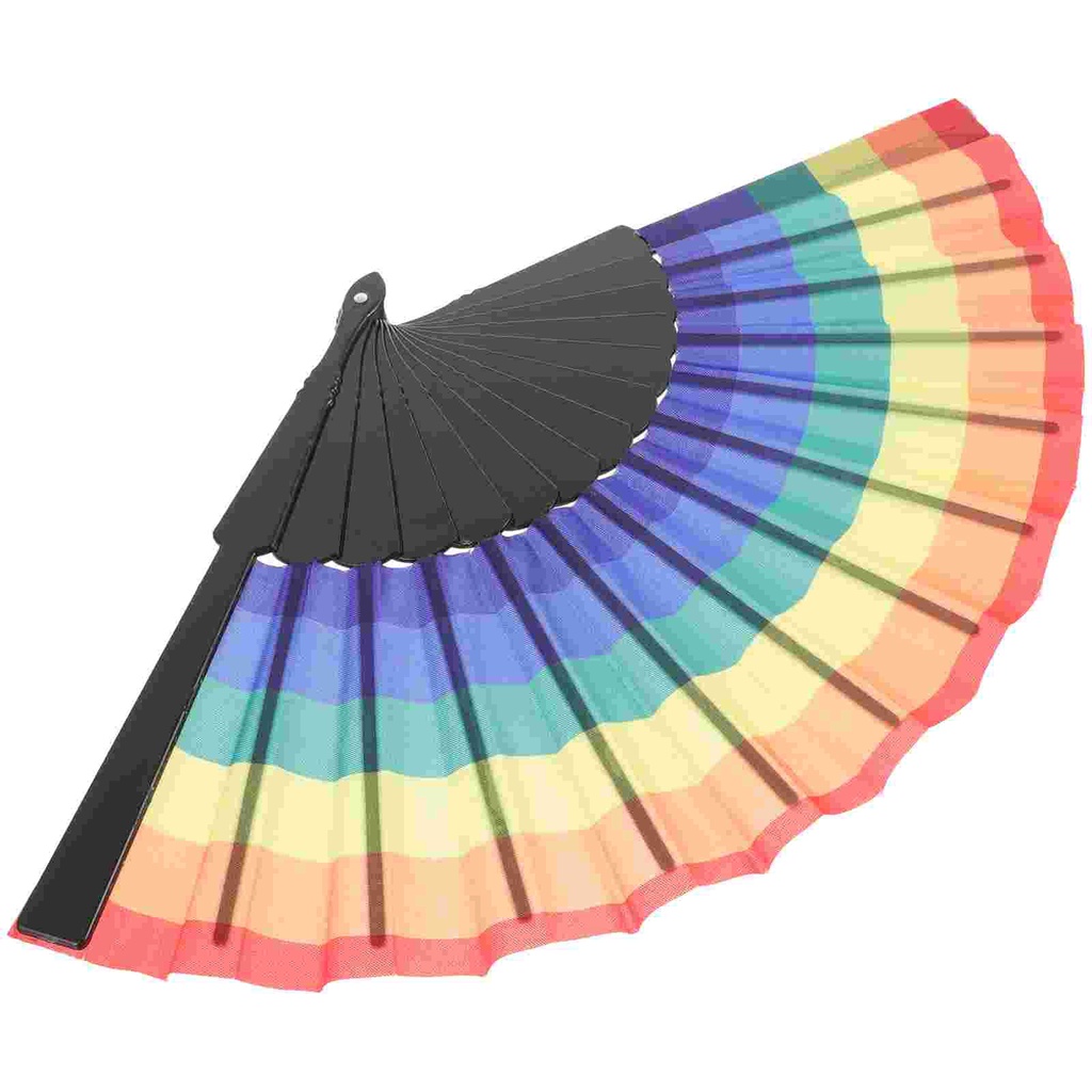 웃Fan Fans Pride Hand Rainbow Party Folding Gay Colorful Rave Handheld ...