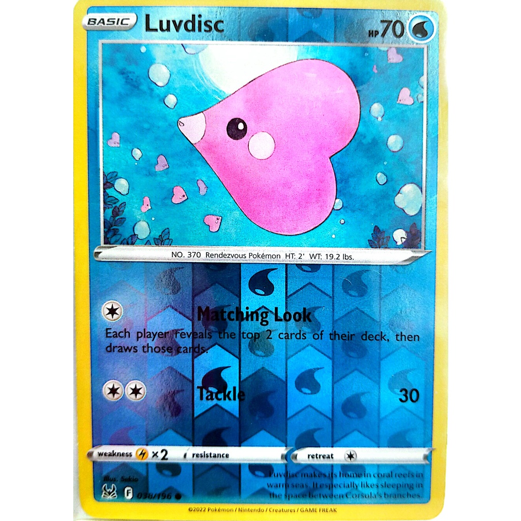 Pokemon TCG Luvdisc 038/196 Common Reverse Holo Lost Origin | Shopee ...