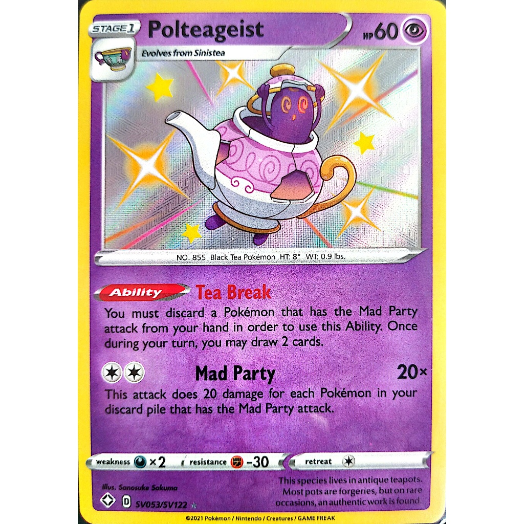 Pokemon TCG Polteageist SV053/SV122 Shining Fates Shiny Vault Holo Rare ...