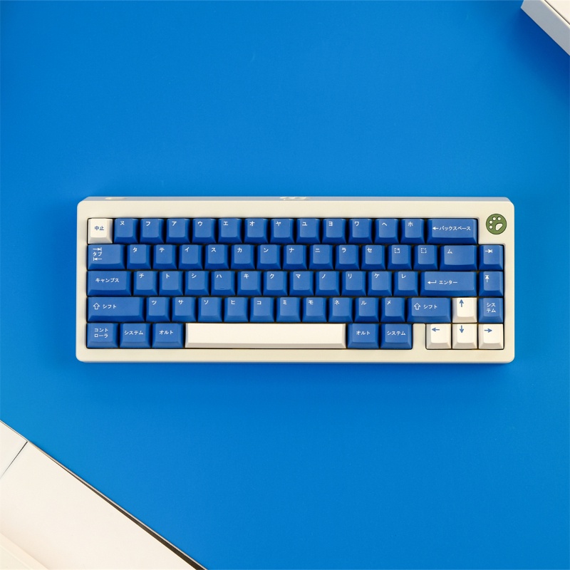 ♝GMK Blue and Black Japanese Katakana Keycaps 129 Key PBT Cherry ...