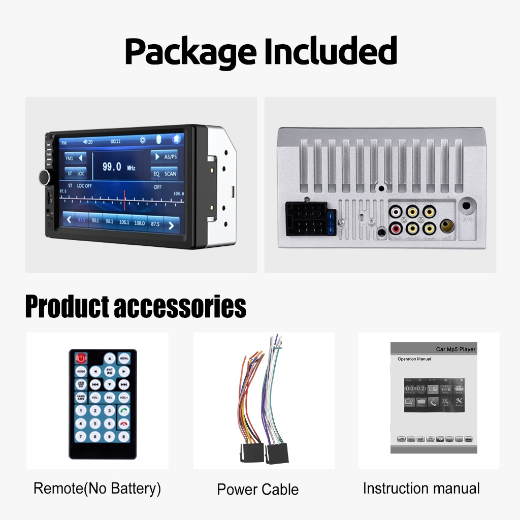 ESSGOO 【7018B】 Car Radio 7" HD Touch Screen Double 2 Din Auto MP5 ...