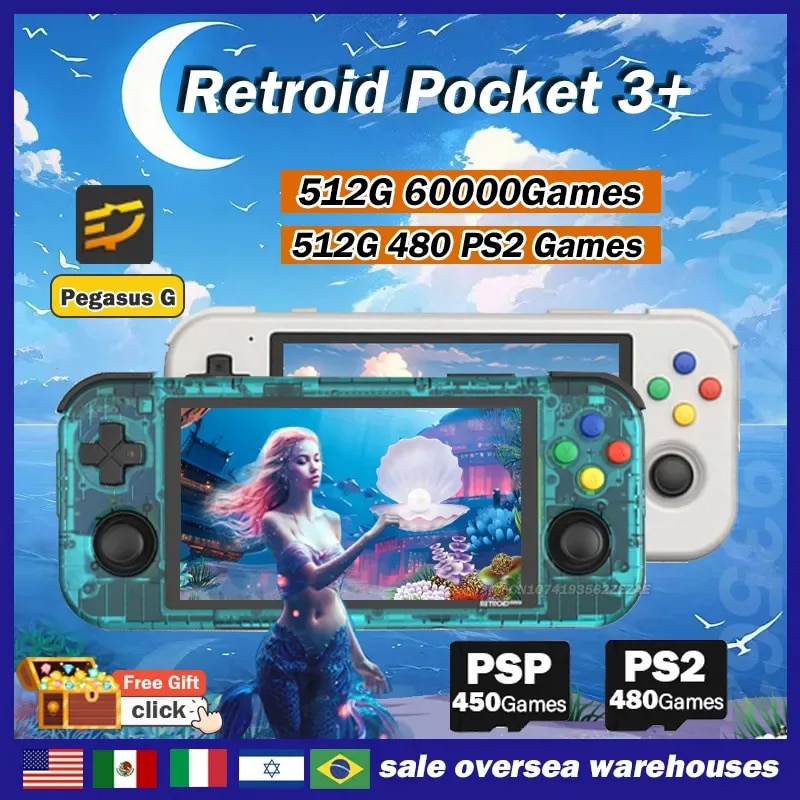 Retroid Pocket 3+ Handheld retro game machine 4.7Inch Touch Screen 4G ...