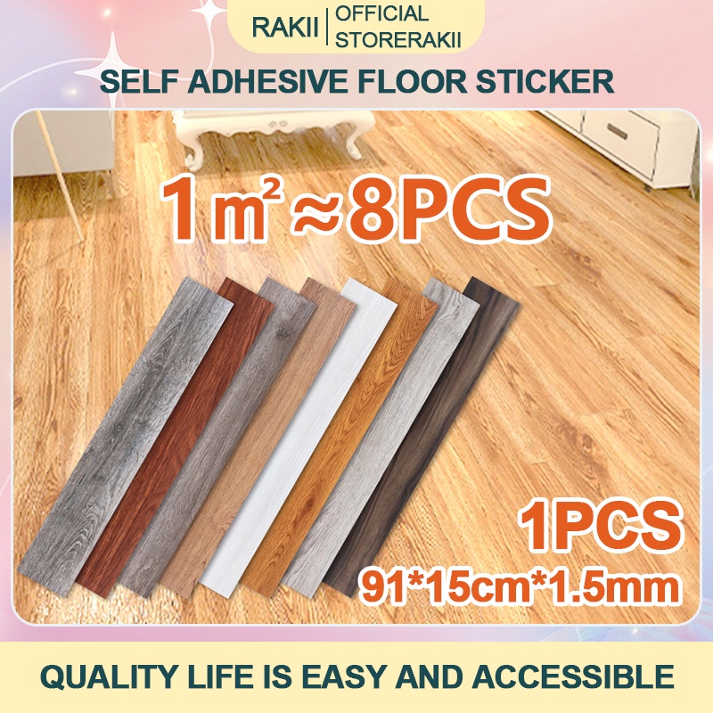3D Vinyl Floor Sticker（ 91X15CM ）Vinyl Tile Floor Self Adhesive F ...