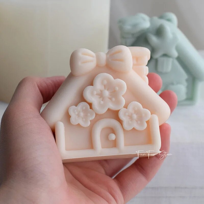 【Christmas Little House Candle Silicone Mold DIY Handmade Diffuser ...