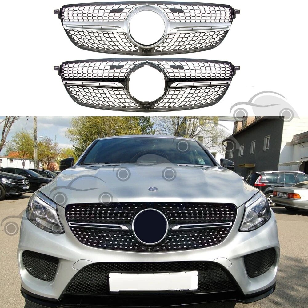 Front Bumper Racing Grill Billet Grille Cover For Mercedes-Benz C292 ...