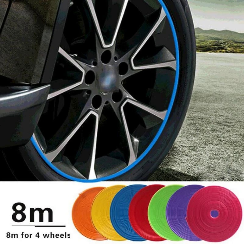 8M / Roll Rim blades Car Vehicle Color Wheel Rims Protectors Decor ...