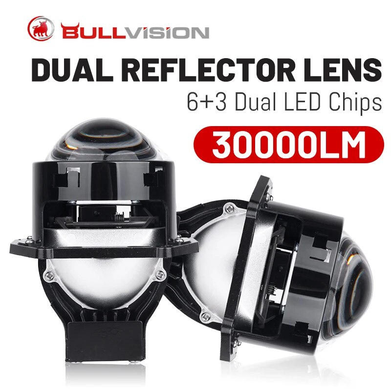 ☸Bi LED Projector Lens 3.0'' 30000LM Car Headlights High Beam Low Beam ...