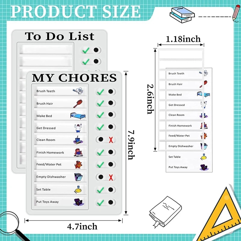 16 Piece Portable Checklist Board Checklist Chore Sheet Planner Daily ...