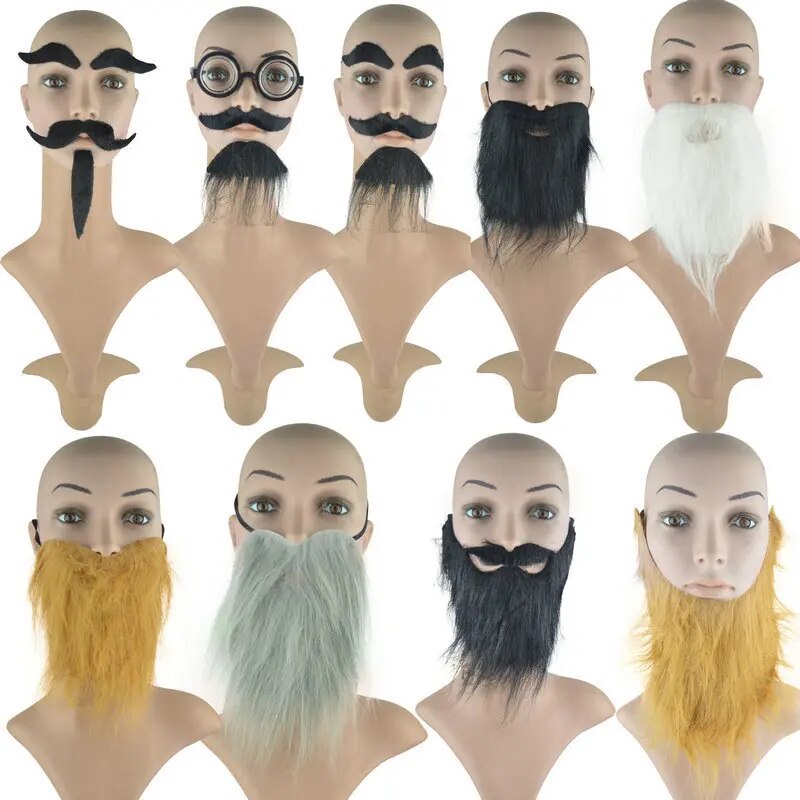 Funny Masquerade Dance Performance Beard Props White Beard Old Man ...
