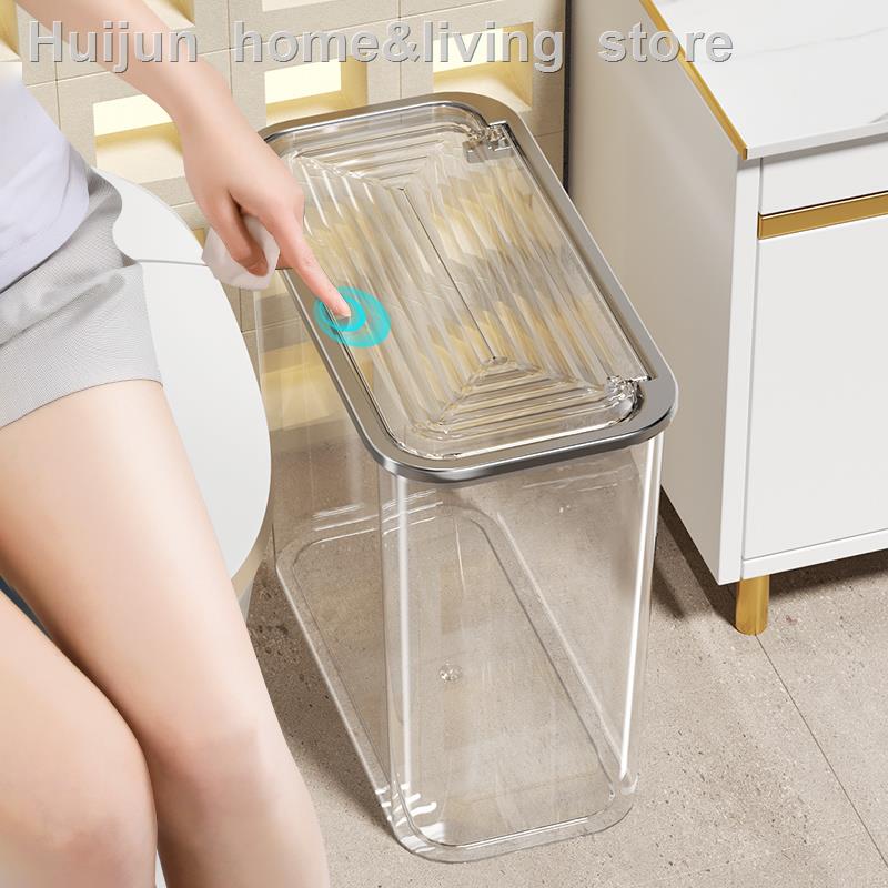 Basurahan na may lid Transparent trash can bathroom covered toilet home ...