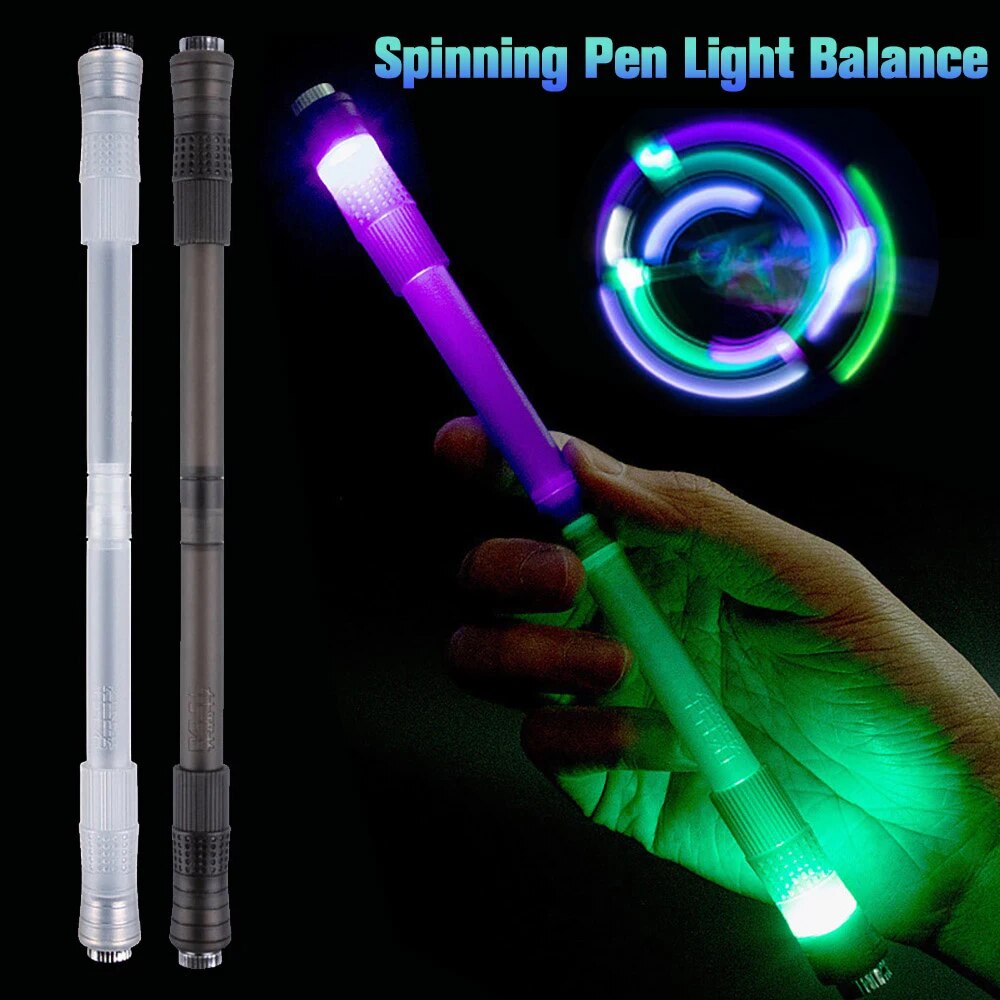 ☽LED Light Spinning Pen Finger Flexible Cool Beginner Luminous Lamp ...