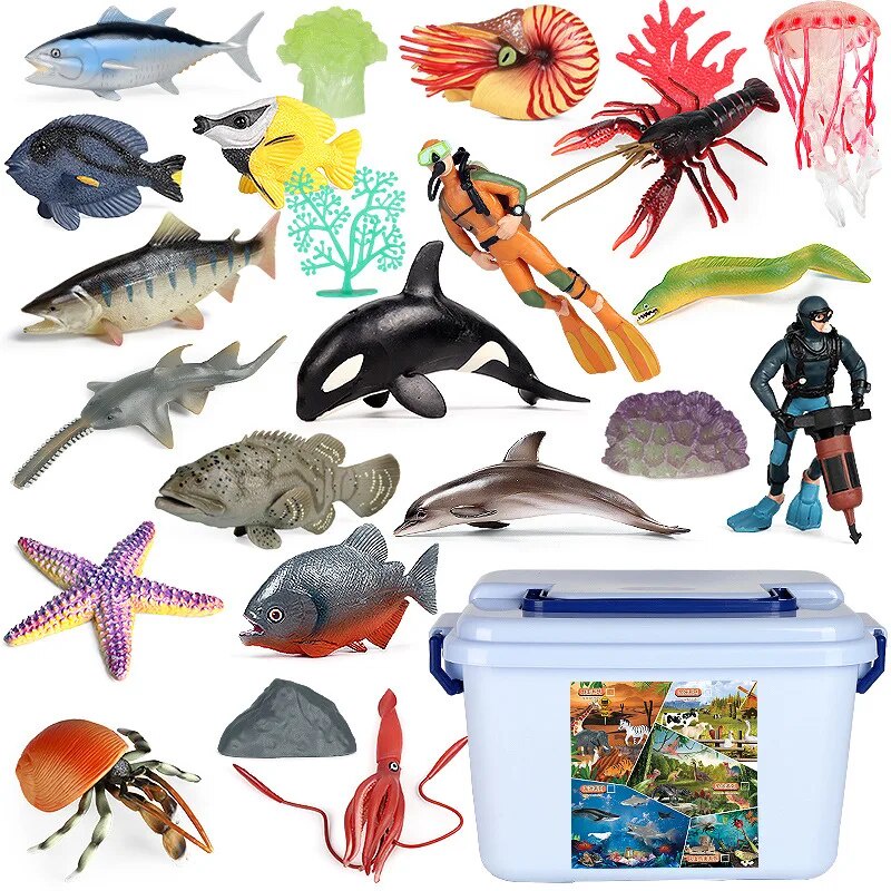 ♡Simulated Animal Ocean Model Tiger Whale Lobster Hermit Crab Tuna ...