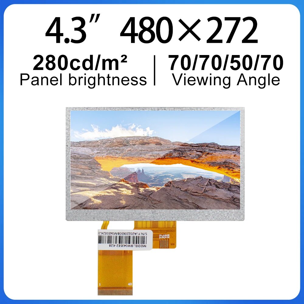4.3 inch 800x480 480x272 Screen Display LCD Monitor FPC 40 Pins For ...