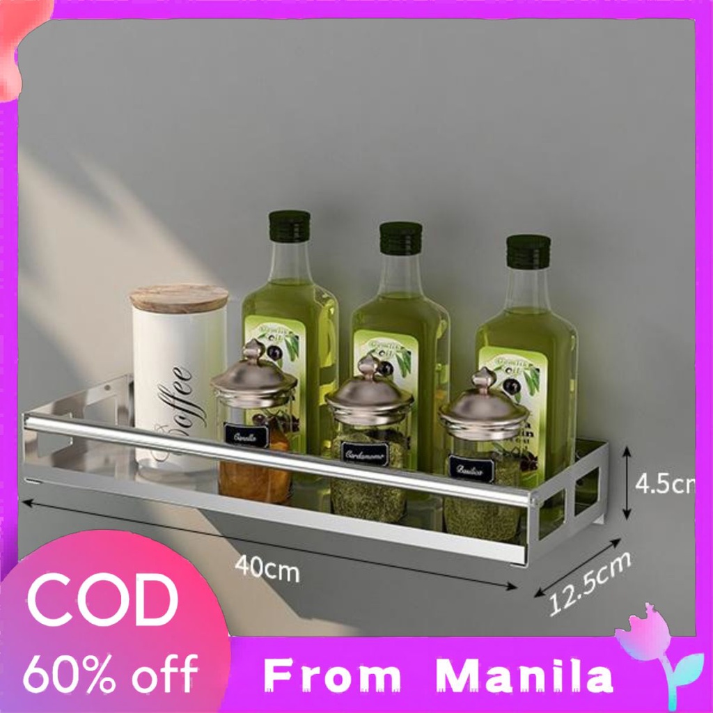 aisling COD Stainless Steel Kitchen Shelf Condiment Organizer Rack Wall ...