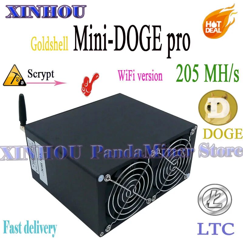 ♠New WiFi version Goldshell Mini DOGE pro 205MH/s 220W Dogecoin LTC ...