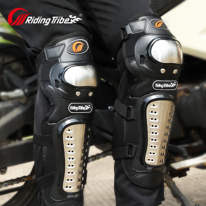 Motorcycle riding knee pads, elbow four-piece set, stainless steel long ...