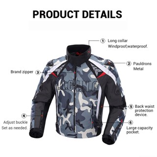 DUHAN Motorcycle Jacket Men Protective Gear Camouflage Cold-proof ...