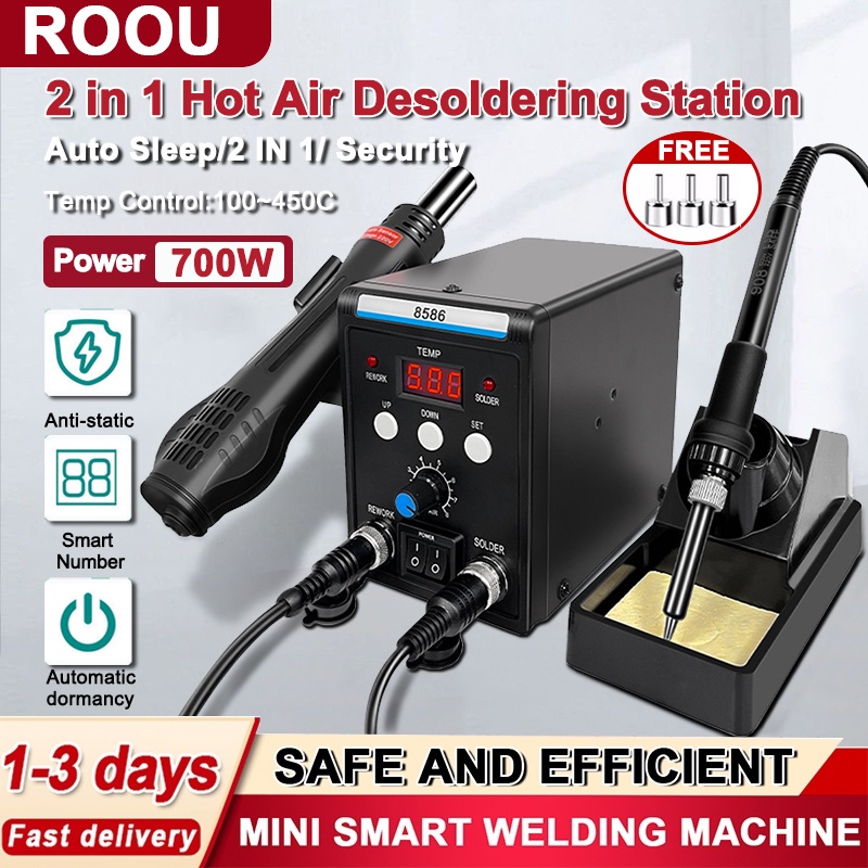 Two-in-one electric soldering station SMD welding rework desoldering ...