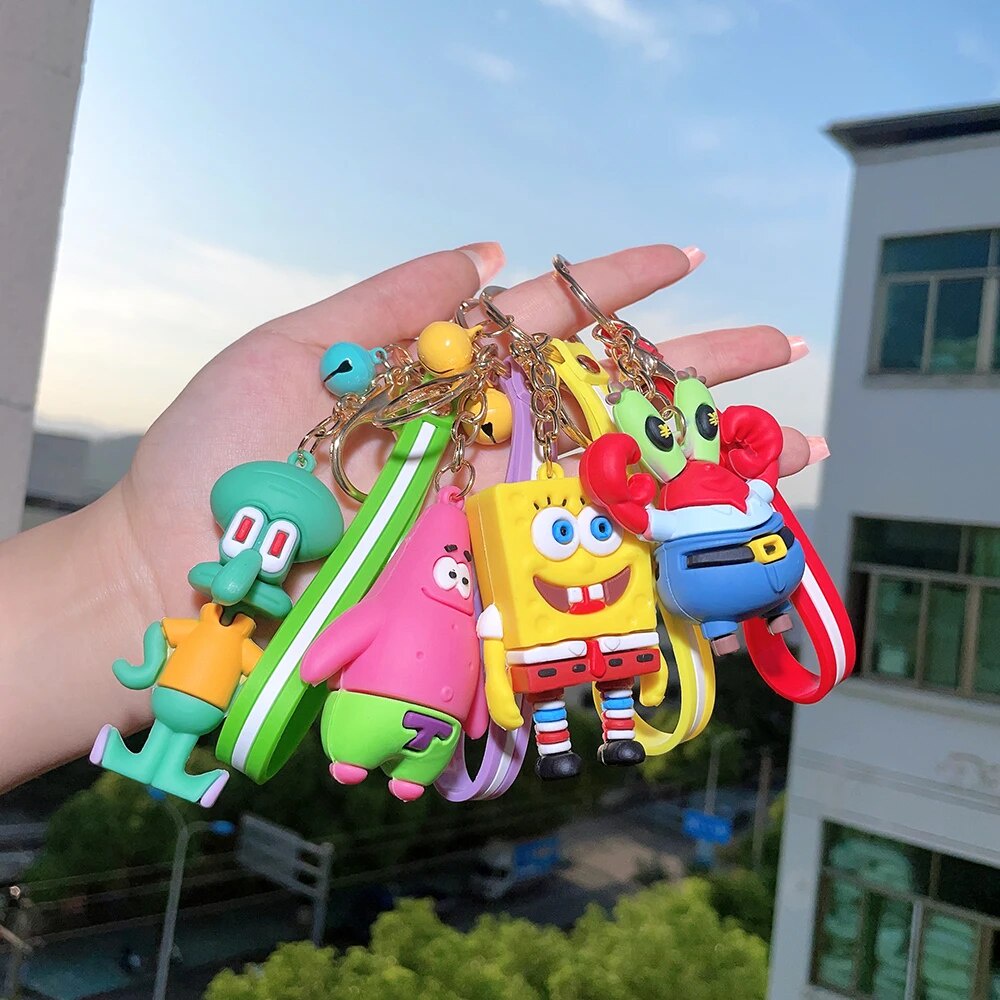 유New SpongeBob SquarePants Anime Figures Keychain Patrick Star ...