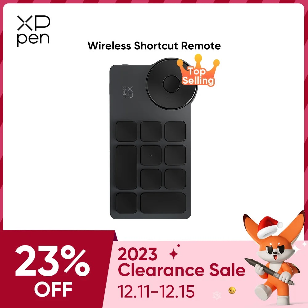 XPPen ACK05 Wireless Shortcut Remote 10 Customized Shortcut Keys ...