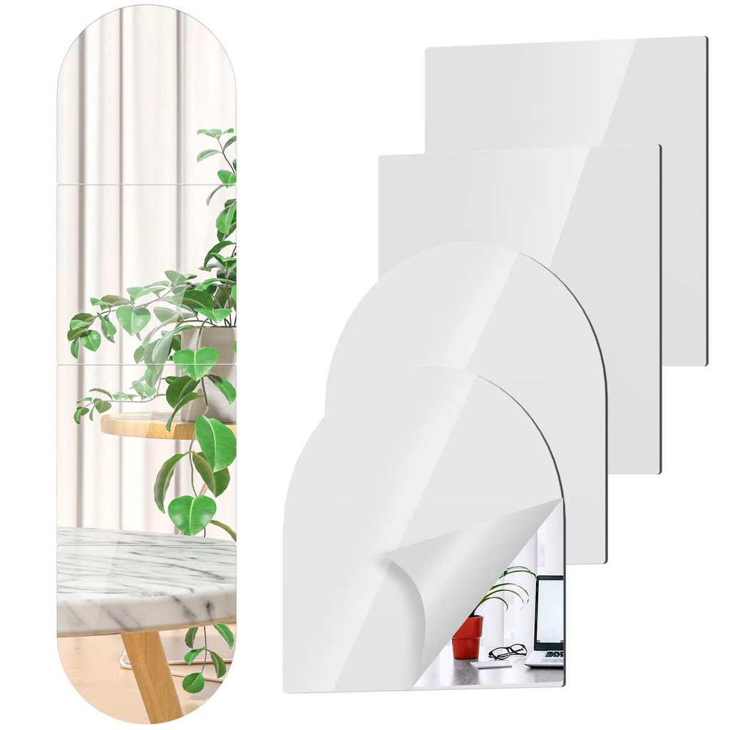 4Pcs Full Length Acrylic Mirror Set for Wall Self Adhesive Acrylic ...