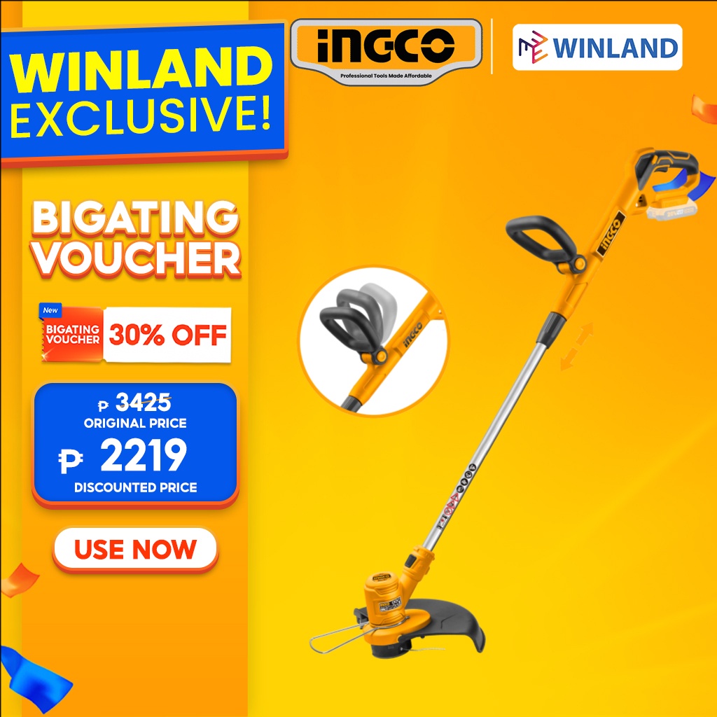 Ingco by Winland LI-ION GRASS TRIMMER CORDLESS GRASS CUTTER 20V ...