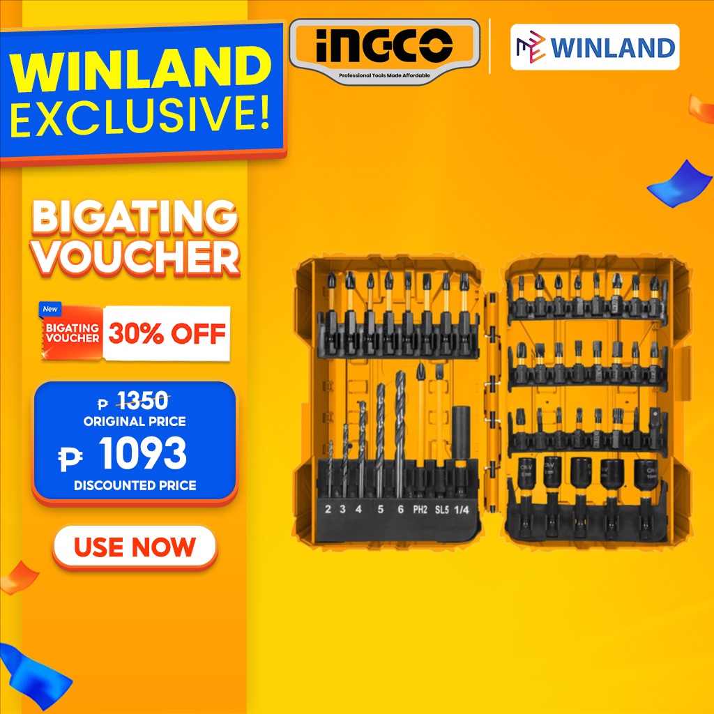 [6890]INGCO by Winland 45PCS Impact Screwdriver Screw Driver Bit Set ...