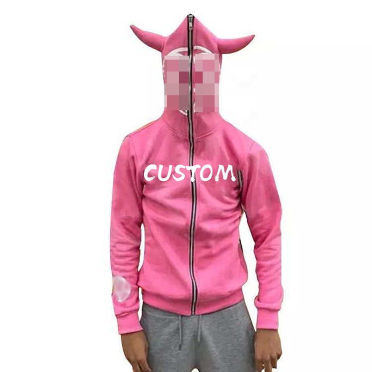 Oversized Horns Custom 3d Puff Print Mens Full Face Zip Up Hoodies Oem ...