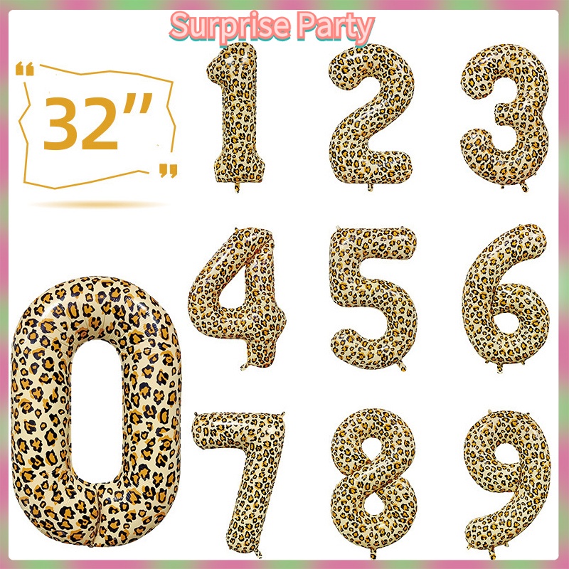 Leopard Print Number Balloons 0-9 Animal Party Bachelorette Party Party ...