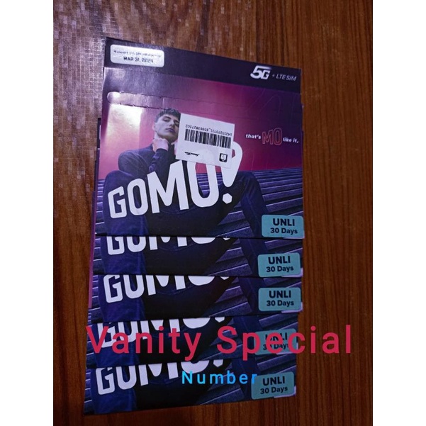 GOMO Vanity Special Number SIM 5G/LTE with Free Unli Data 30 Days ...