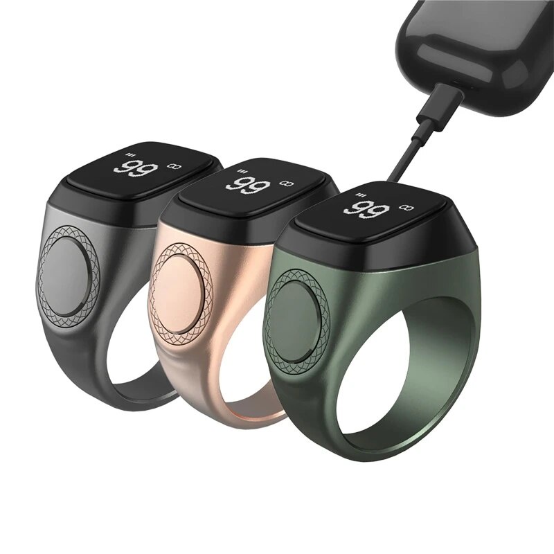 96P Muslim Digital Time Reminder Prayer Smart Ring Bracelet with OLED ...
