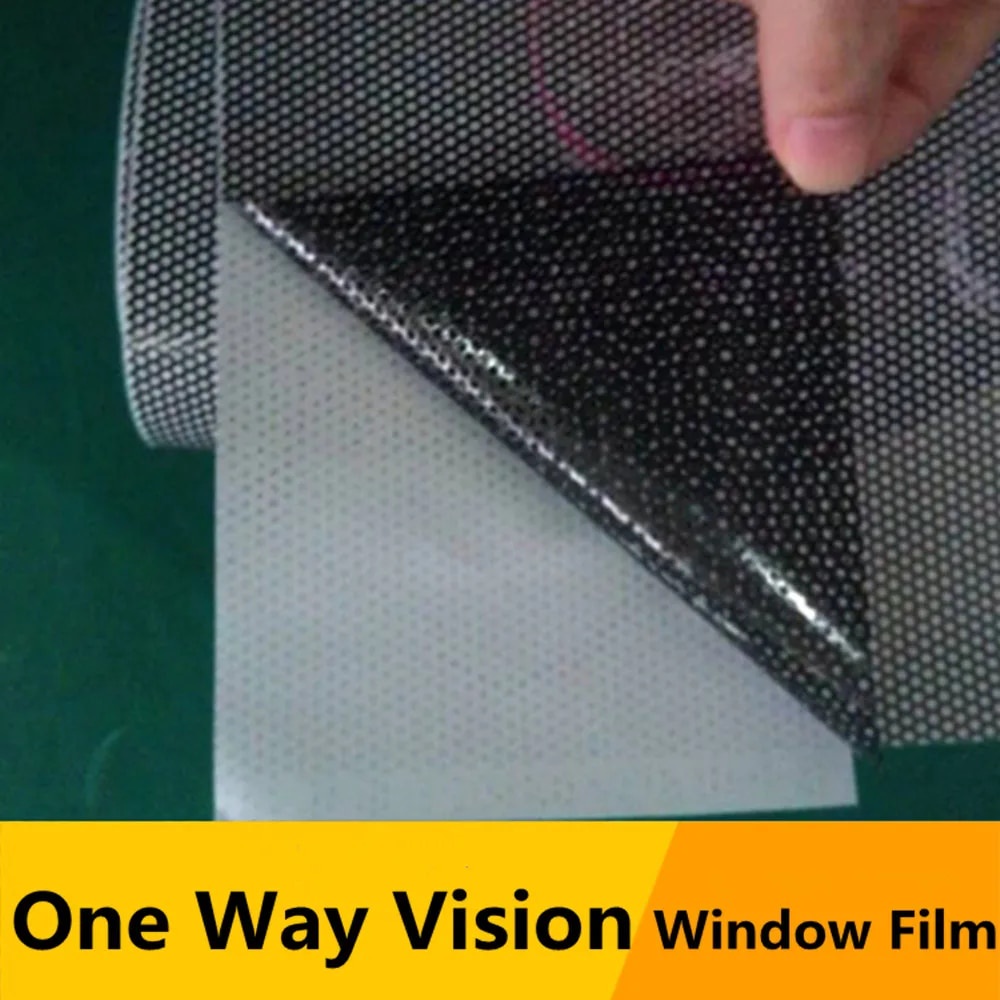 SUNICE Black One Way Vision Window Film Perforated Vinyl Film Car Wrap ...