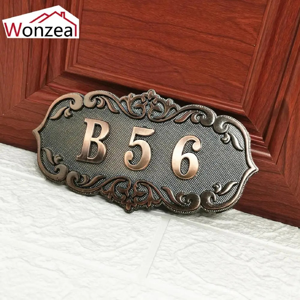 One Set ABS Plastic Door Number Stickers Plate Custom Sign Door Number ...