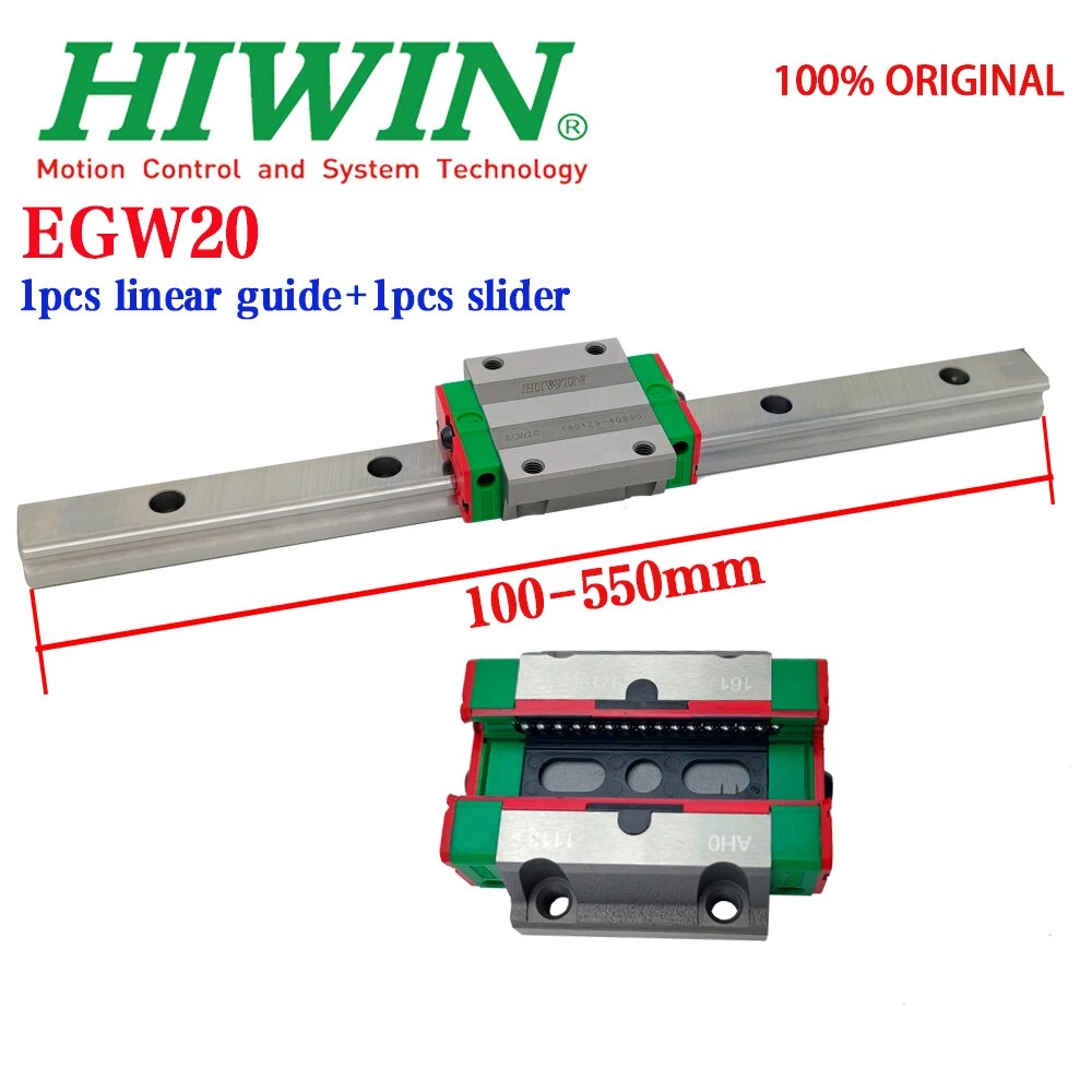 New HIWIN Original EGW20 EGW20CC Linear Guide Rail With Slider High Precision Linear Guide100 ...
