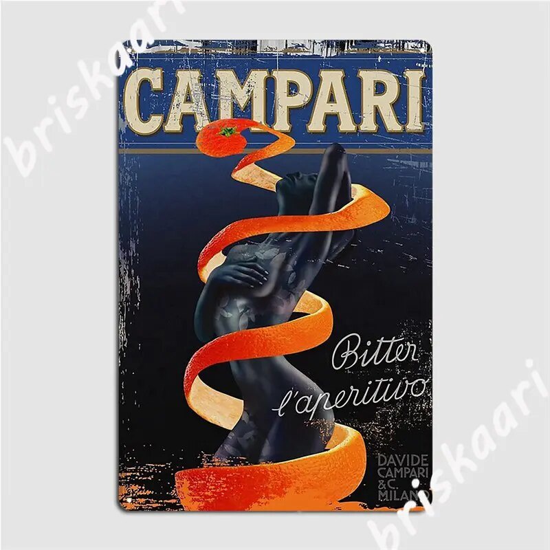 Campari Bitter Metal Signs Club Cave pub Classic Wall Plaque Tin sign ...