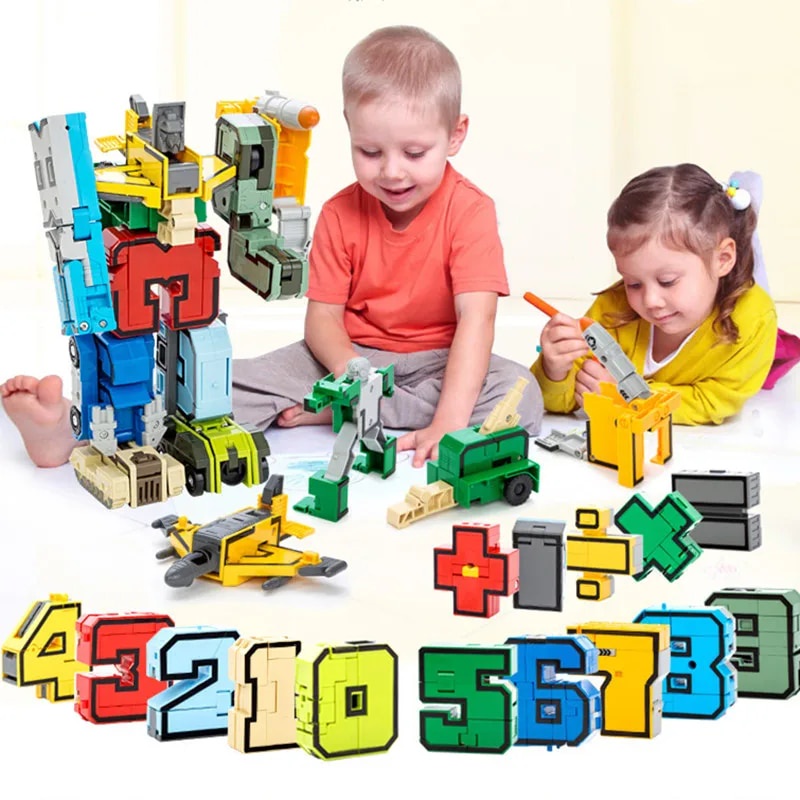 15PCS Transformation Number Robot Juguetes DIY Creative Bricks ...