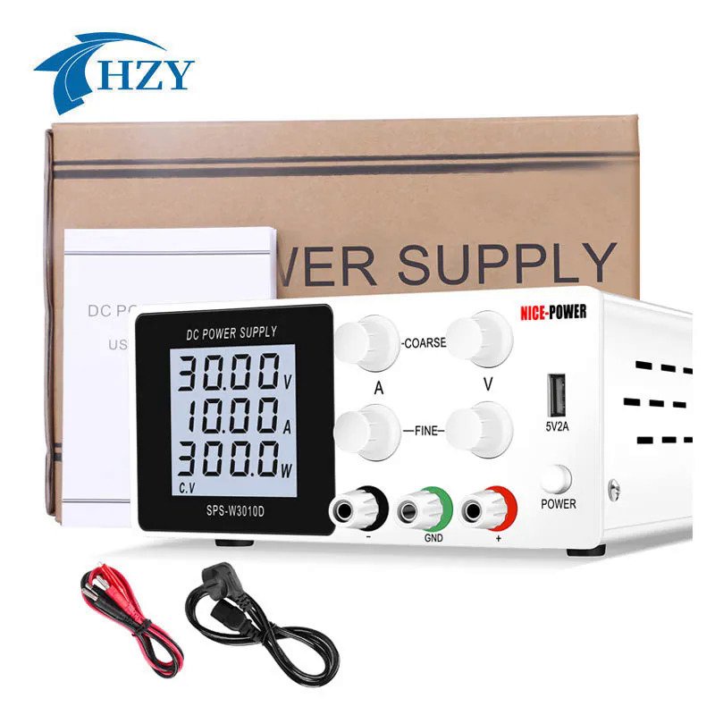 LCD Display Desktop Lab Switching DC Power Supply Adjustable 30V 10A ...