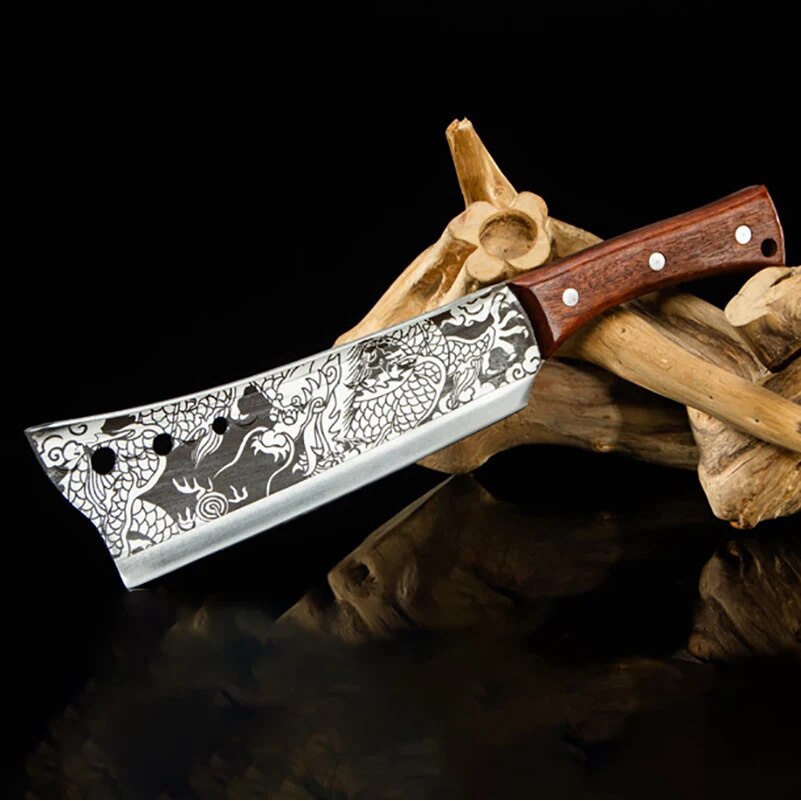 Longquan Kitchen Knives Sharp Chopper Machete Hatchet Cleaver Wood ...